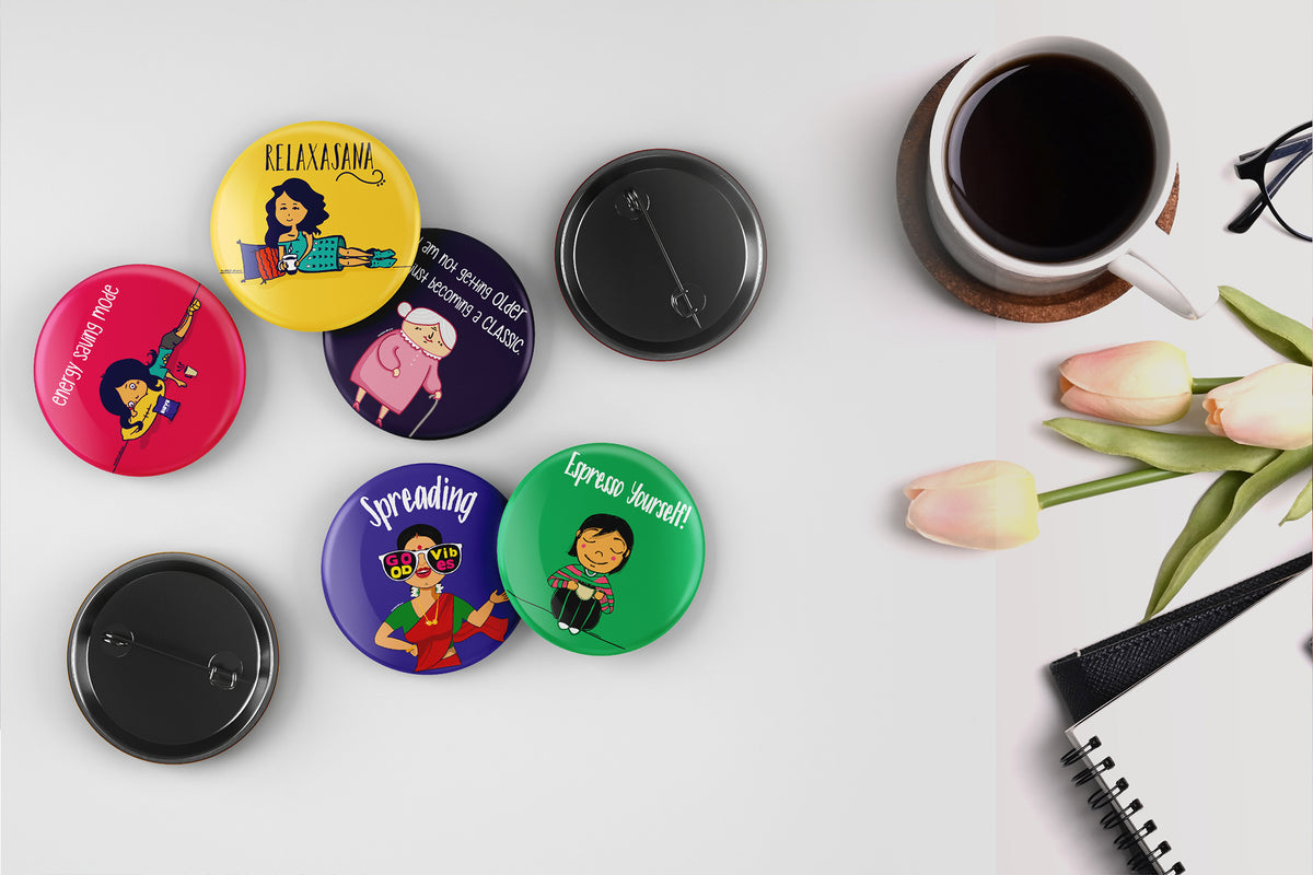 Custom Pin Badges | Free Shipping | Sticker Genie – Stickergenie.in